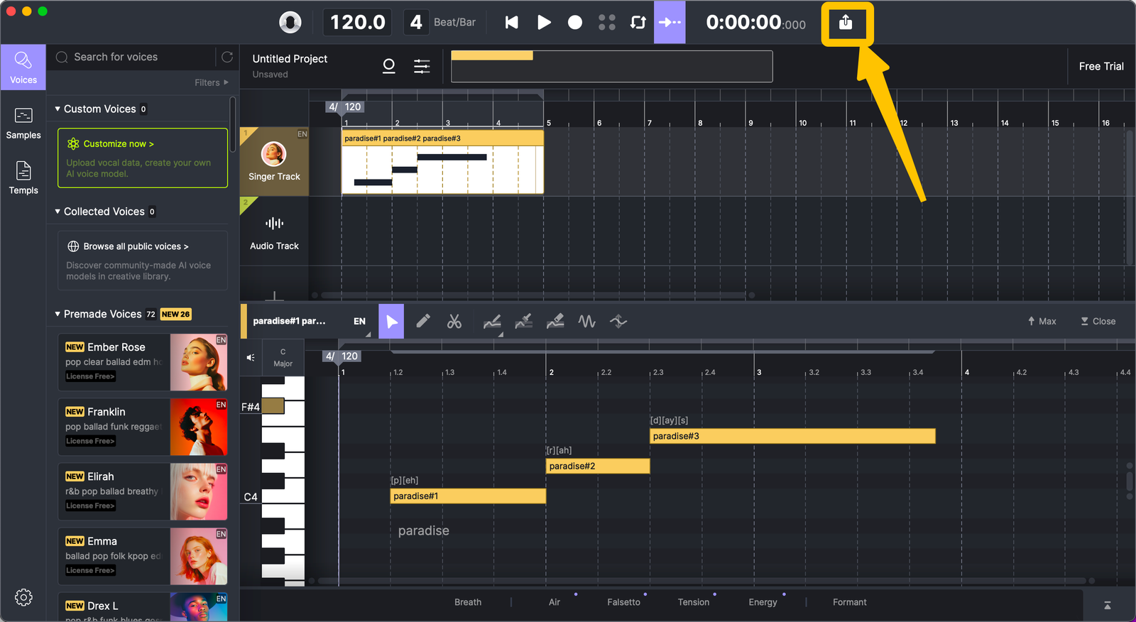 How to generate AI singing voice from MIDI & lyrics?