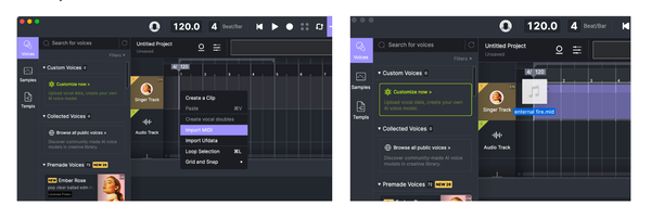 How to generate AI singing voice from MIDI & lyrics?
